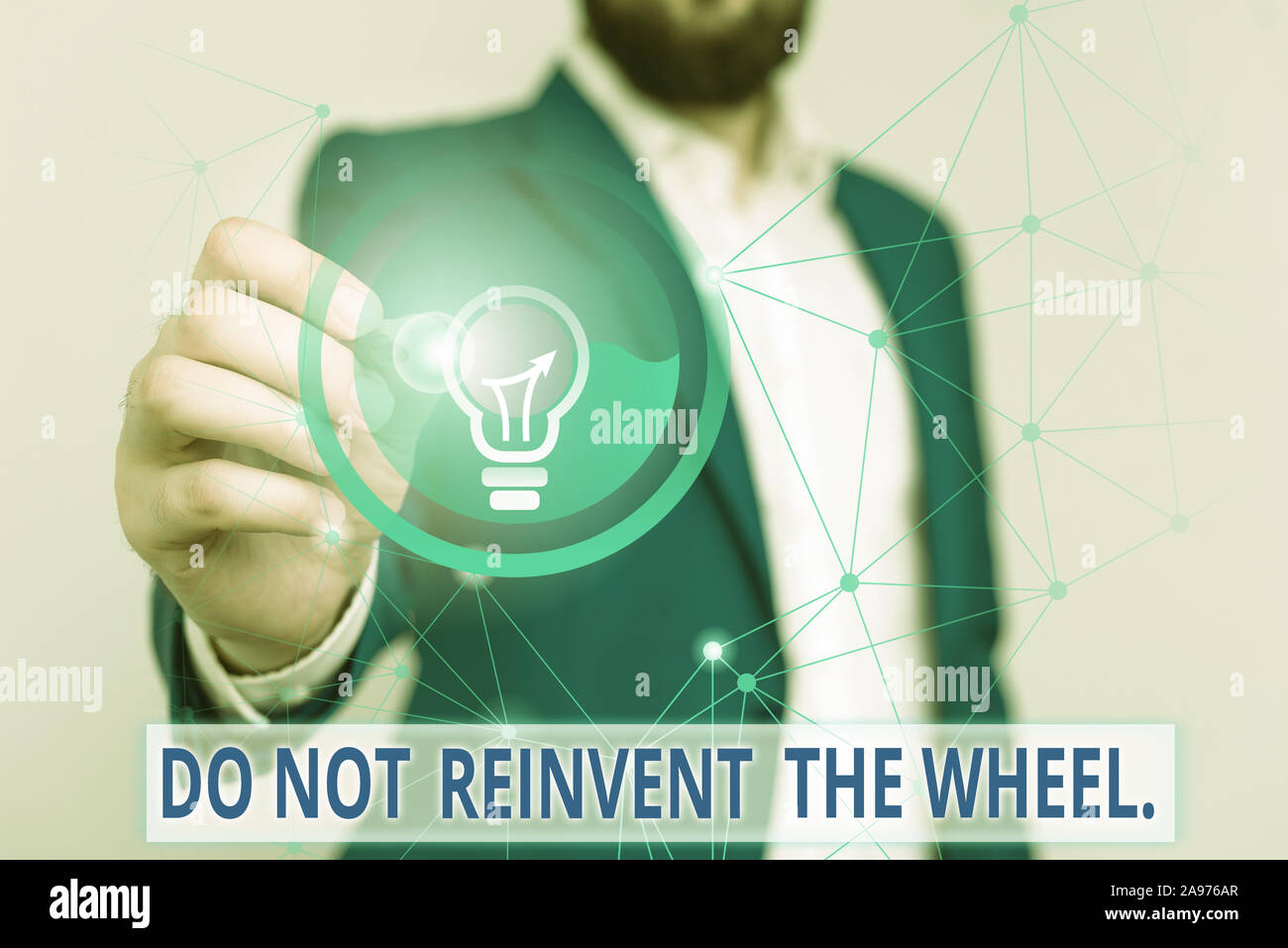 Text sign showing Do Not Reinvent The Wheel. Business photo text stop duplicating a basic method ...
