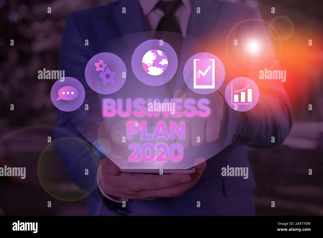 Conceptual hand writing showing Business Plan 2020. Concept meaning ...