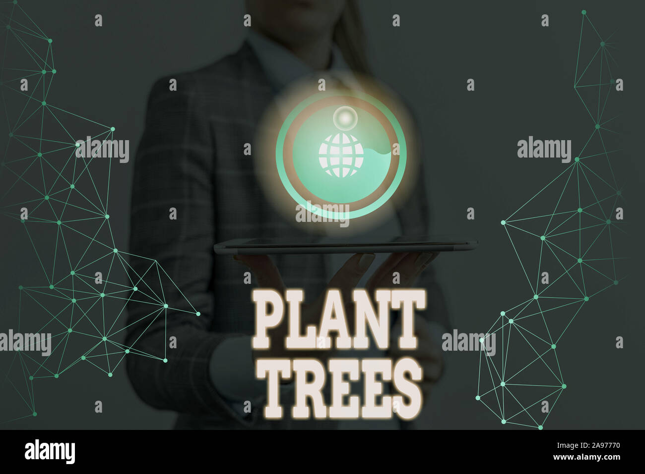Writing note showing Plant Trees. Business concept for process of ...