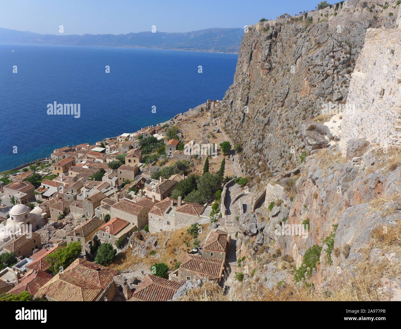 Medieval City fortress of Monemvasia, Greece Stock Photo - Alamy