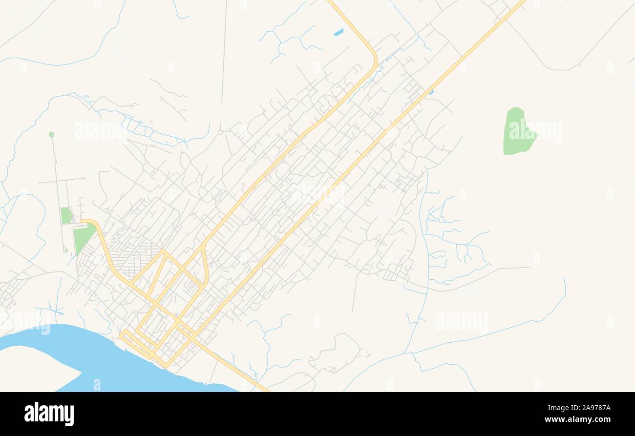 Printable street map of Quelimane, Mozambique. Map template for ...