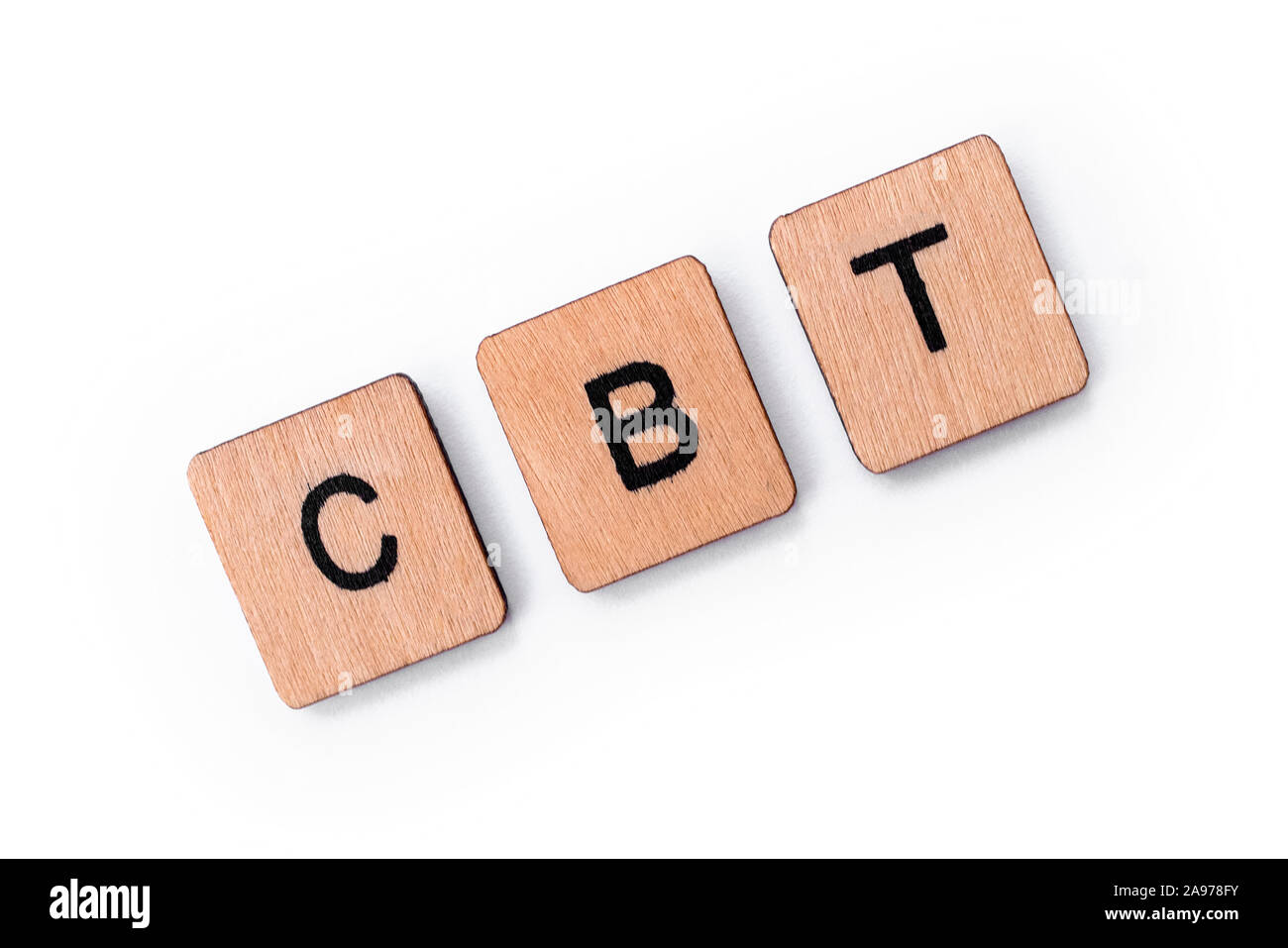 The abbreviation CBT - standing for Cognitive Behavioral Therapy, spelt ...