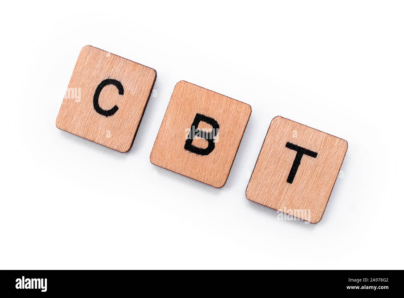 The abbreviation CBT - standing for Cognitive Behavioral Therapy, spelt ...
