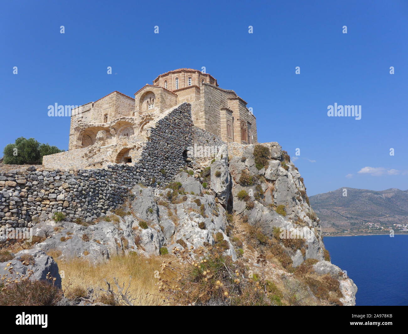 Medieval City fortress of Monemvasia, Greece Stock Photo - Alamy