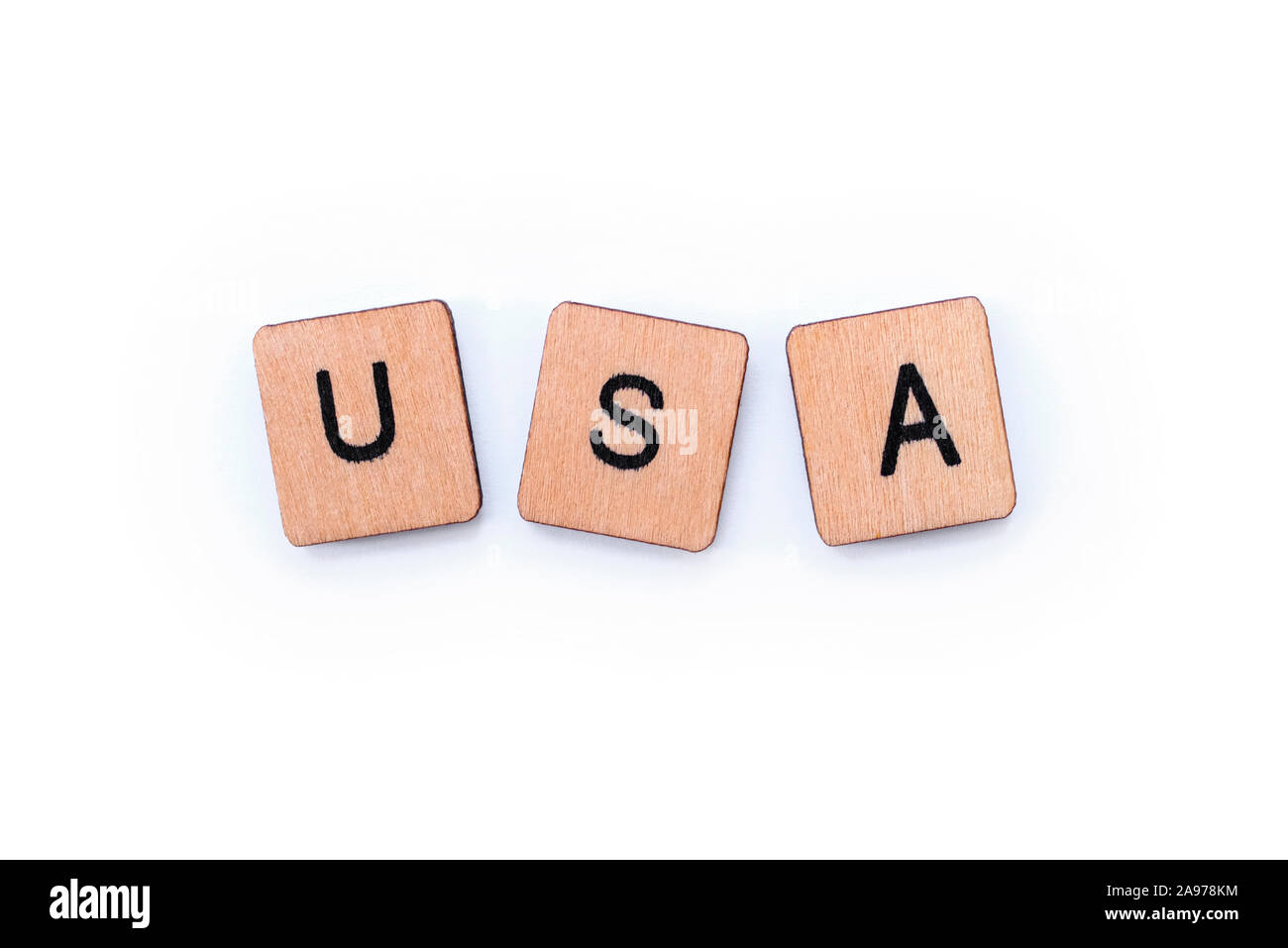 The abbreviation USA - standing for the United States of America, spelt ...