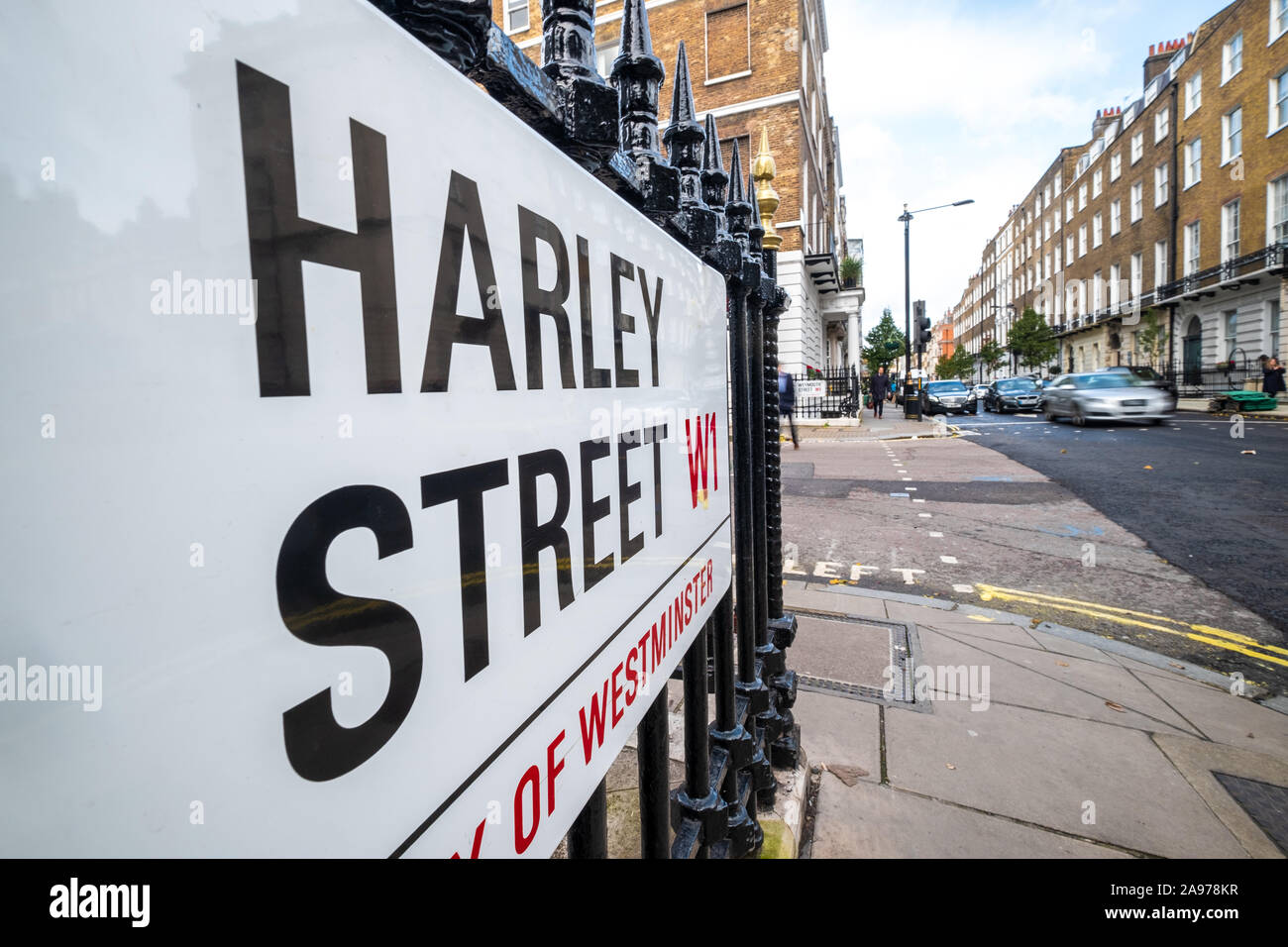 Harley Street, famous London street, Marylebone Stock Photo - Alamy