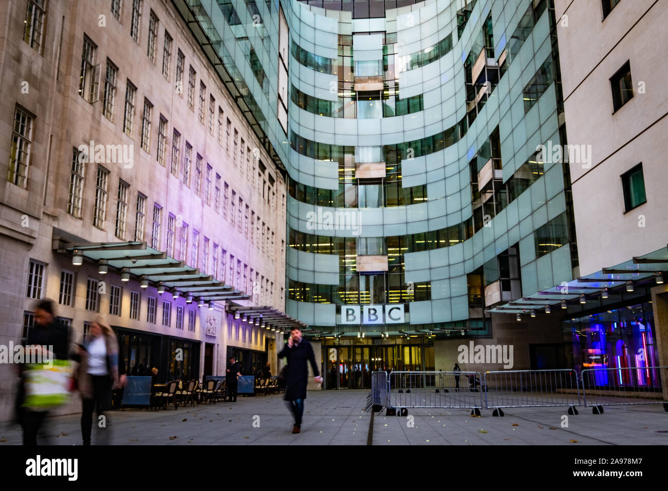 The BBC or British Broadcasting Corporation headquarters building on ...