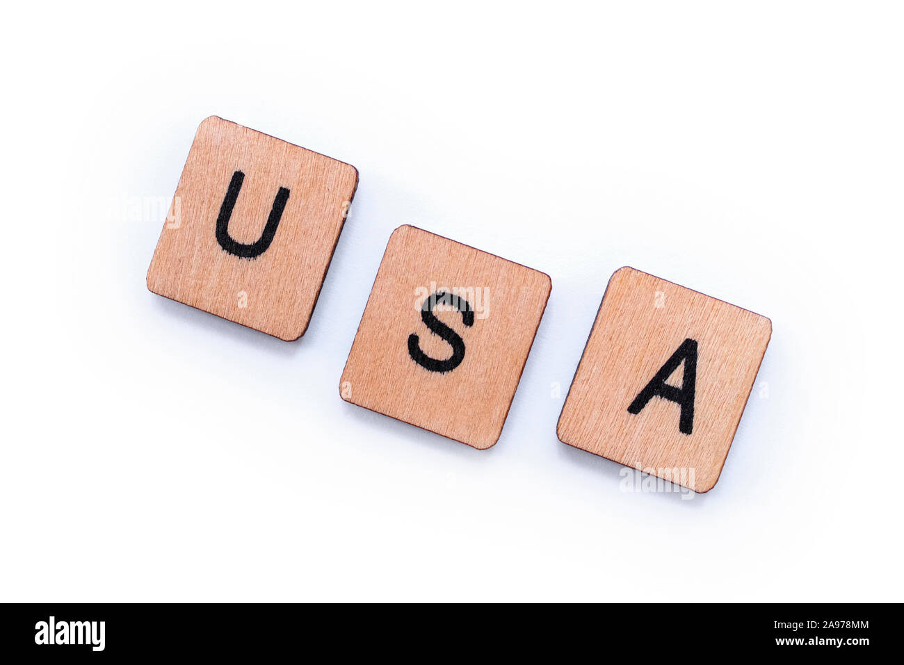 The abbreviation USA - standing for the United States of America, spelt ...