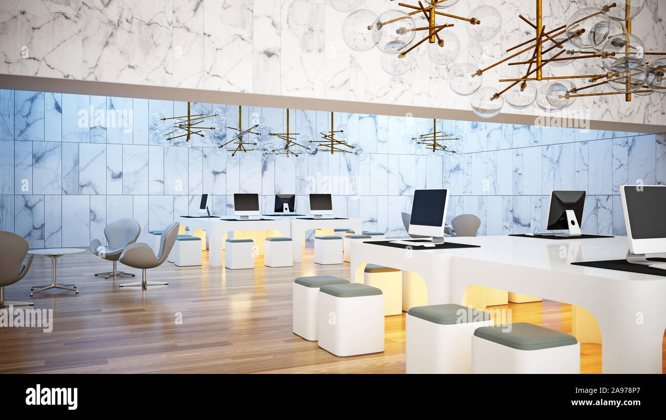 modern office design concept. 3d rendering business interior Stock ...
