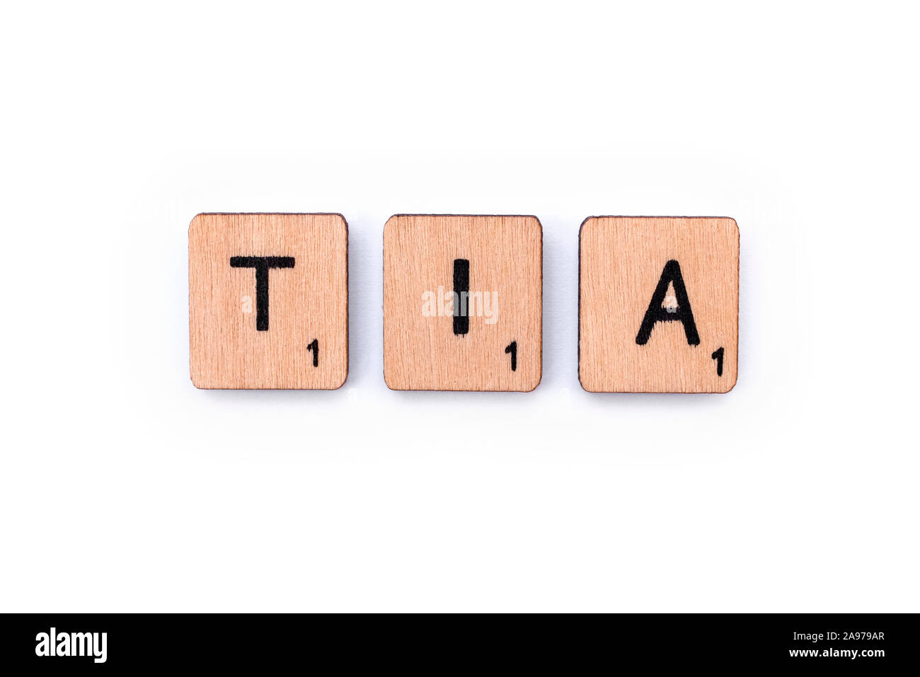 London, UK - June 16th 2019: The abbreviation TIA - meaning Transient ...