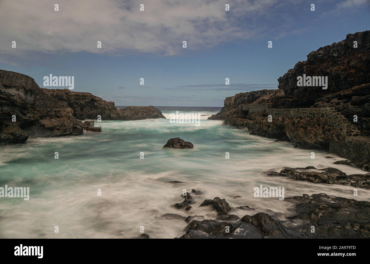 Charco Manso volcanic beach, long exposure photography, Echedo ...