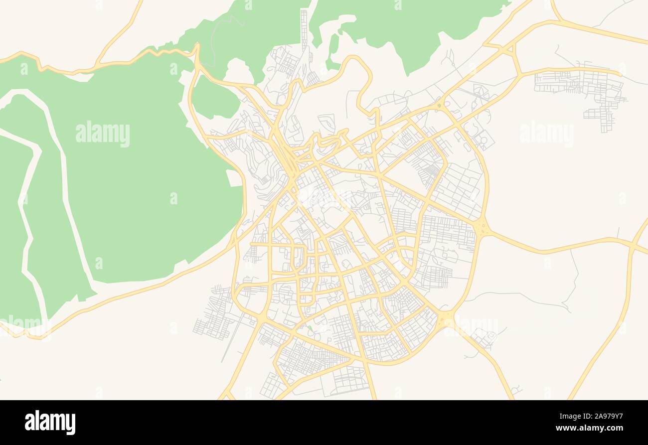 Printable street map of Tiaret, Algeria. Map template for business use ...