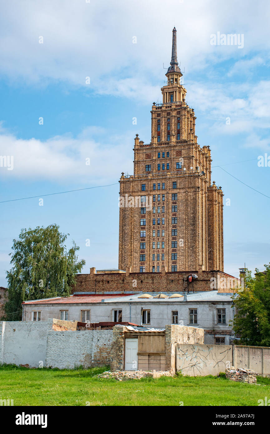 Latvian Academy of Sciences, Riga, Latvia. Stalin-era skyscraper ...