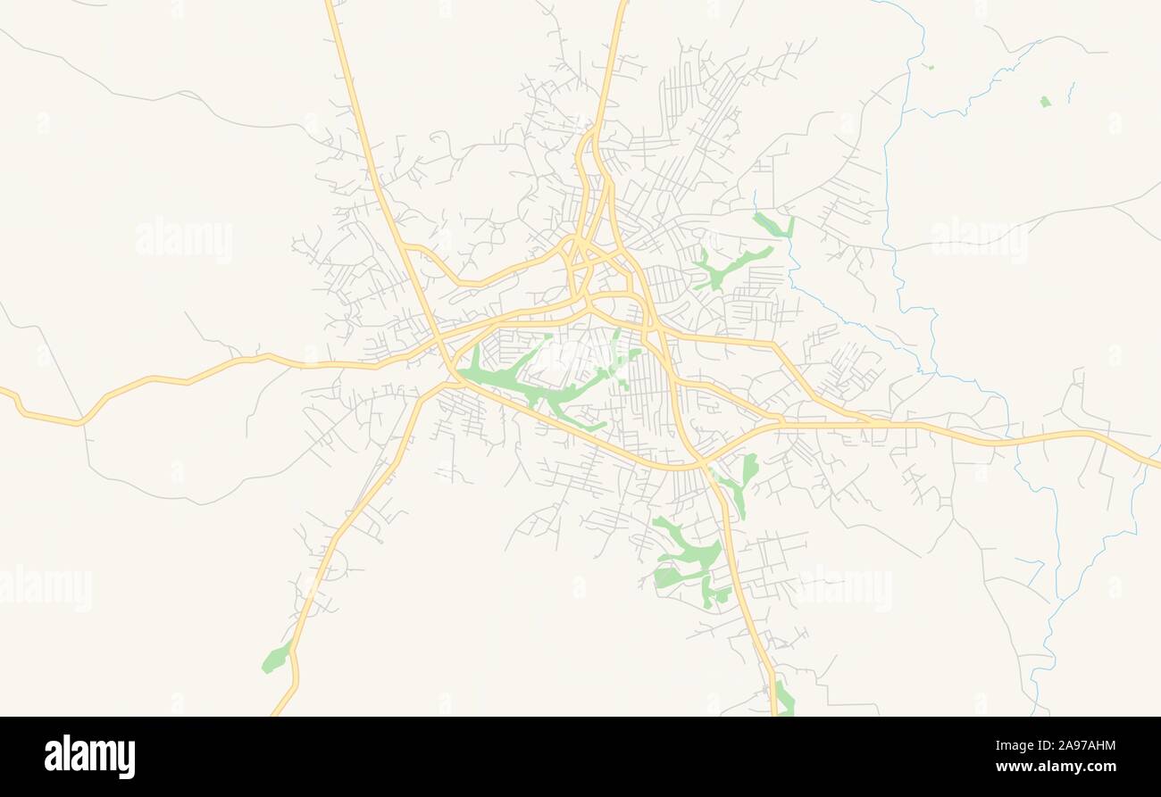 Printable street map of Bo, Sierra Leone. Map template for business use ...
