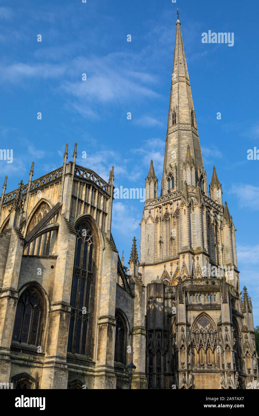 A view of St. Mary Redcliffe church in the city of Bristol in England ...
