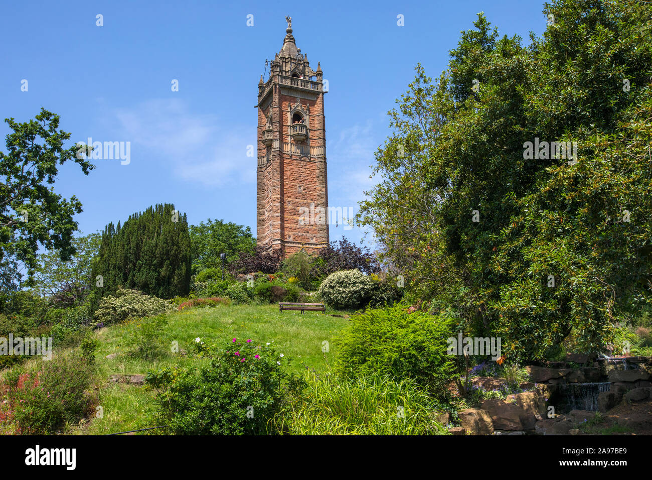 A view of the historic Cabot Tower, located in Brandon Hill Park in the ...