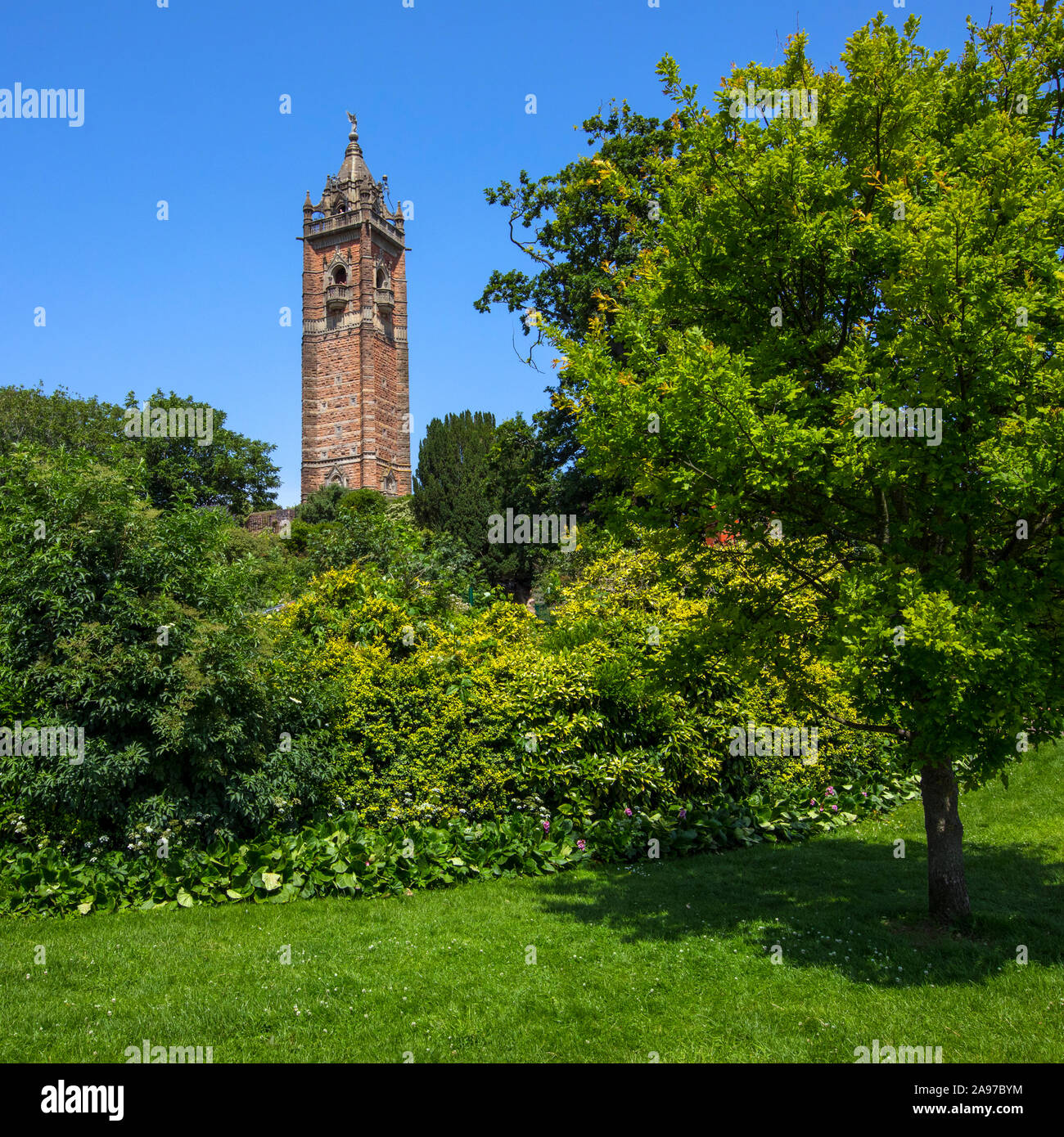 A view of the historic Cabot Tower, located in Brandon Hill Park in the ...