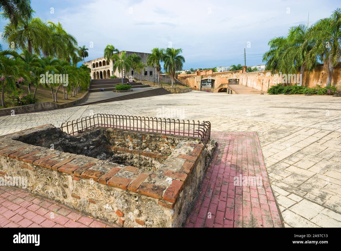 View of Alcazar de Colon (Columbus Alcazar) and San Diego Gate at Plaza ...