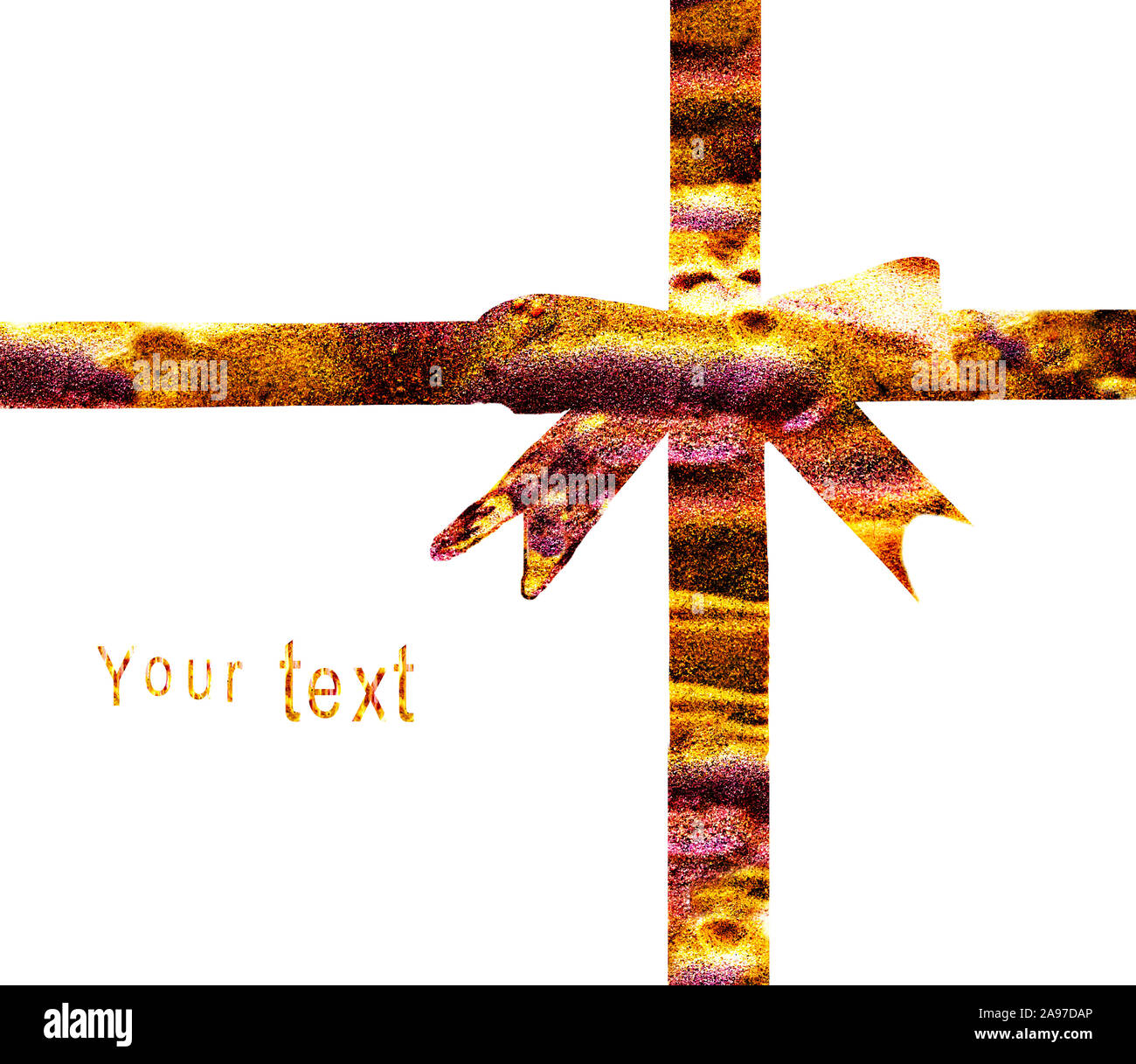 Ribbon of sand colors in a card surrounded by white background Stock ...