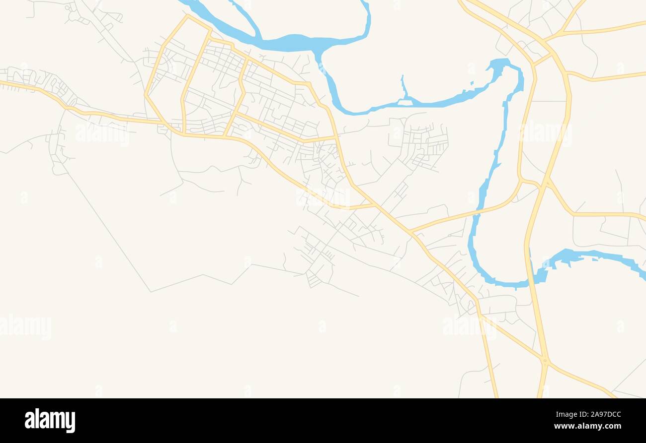 Printable street map of Sapele, Nigeria. Map template for business use ...