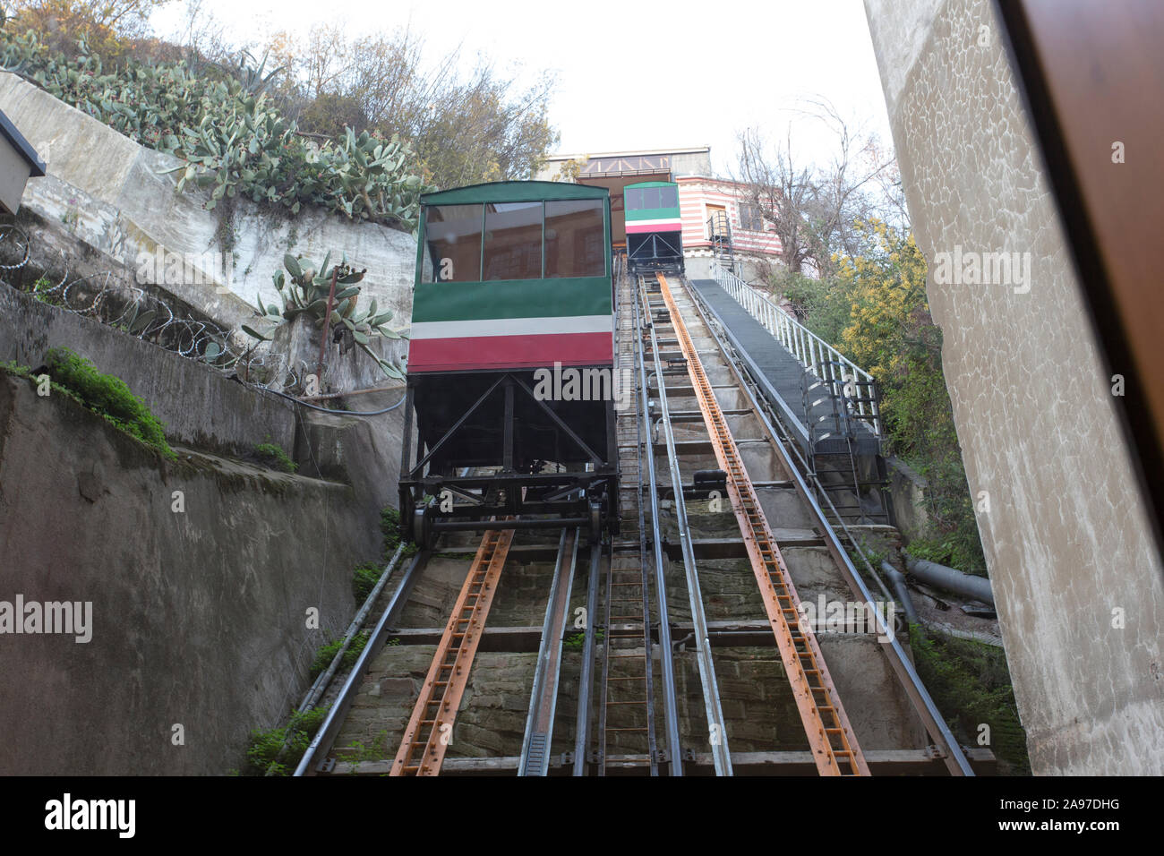 Valparaiso, Chile - August 09, 2019: Historical funicular view in ...