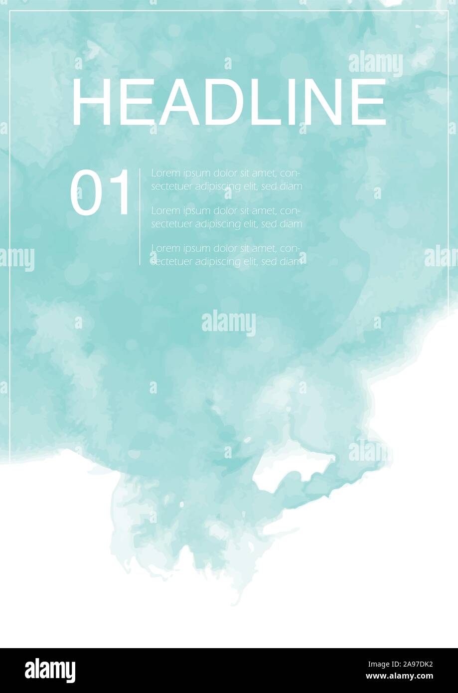 A modern watercolor poster in flashy colors. Vector illustration with ...