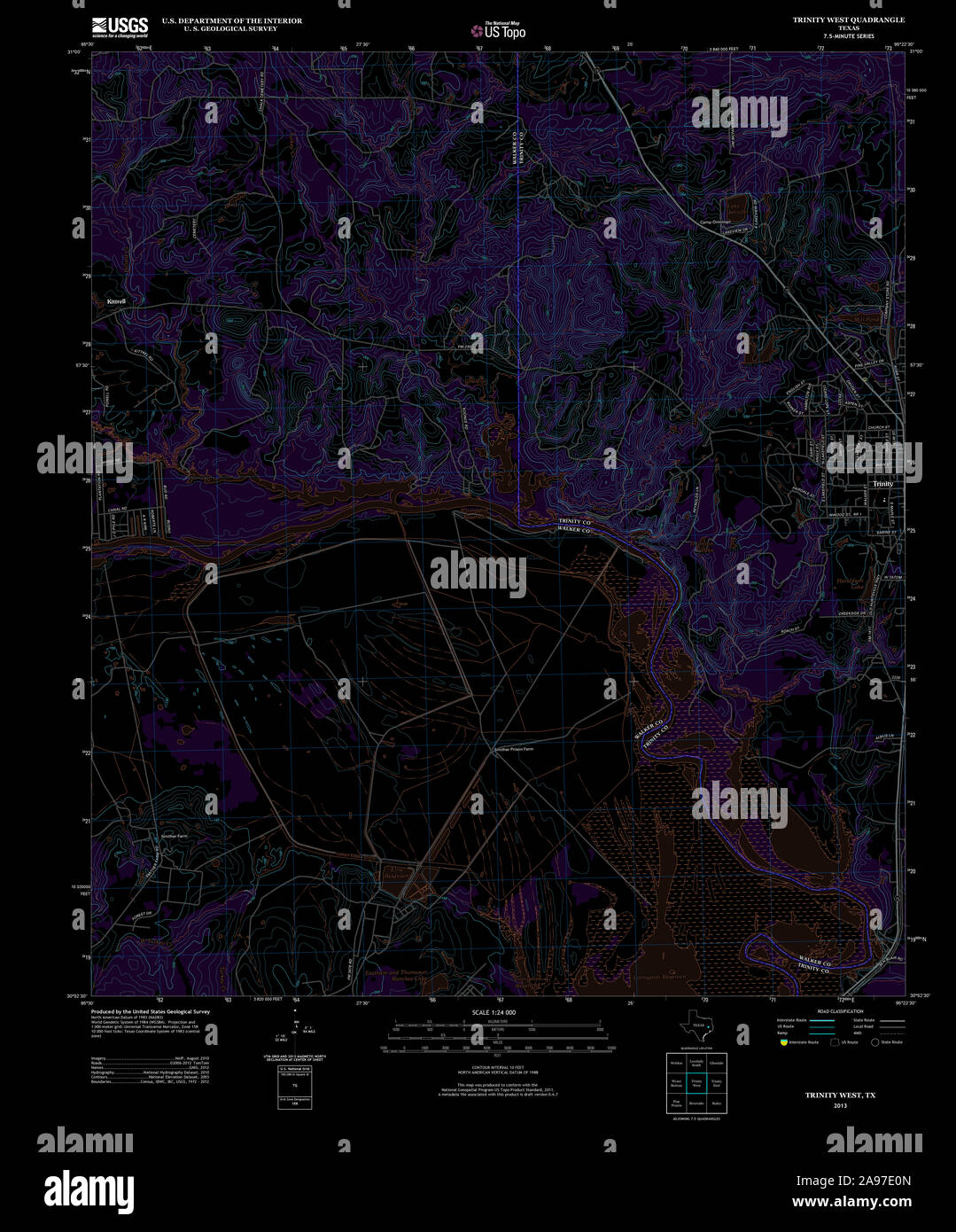 Trinity texas map hi-res stock photography and images - Alamy