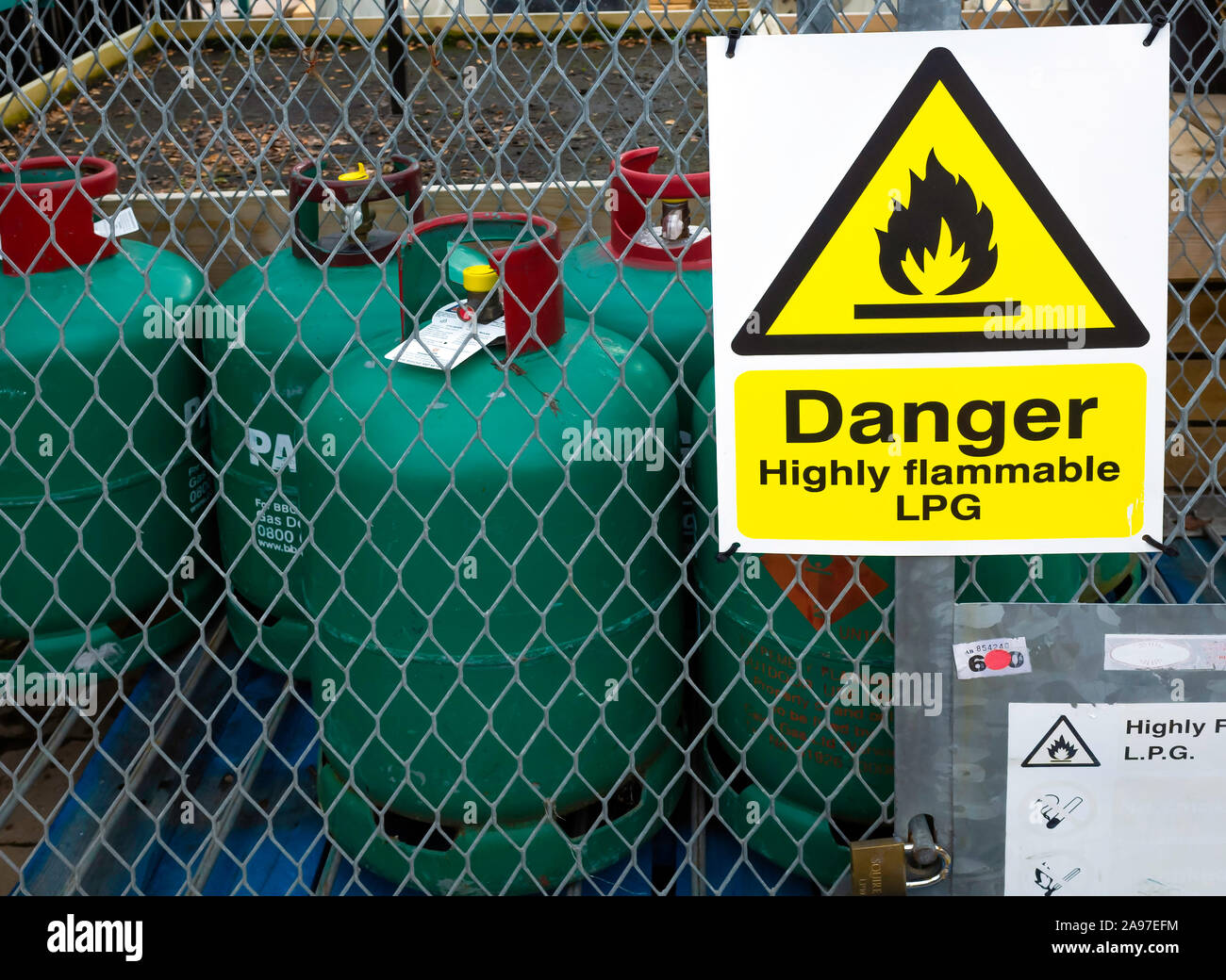 Danger Highly Inflammable Lpg High Resolution Stock Photography and ...