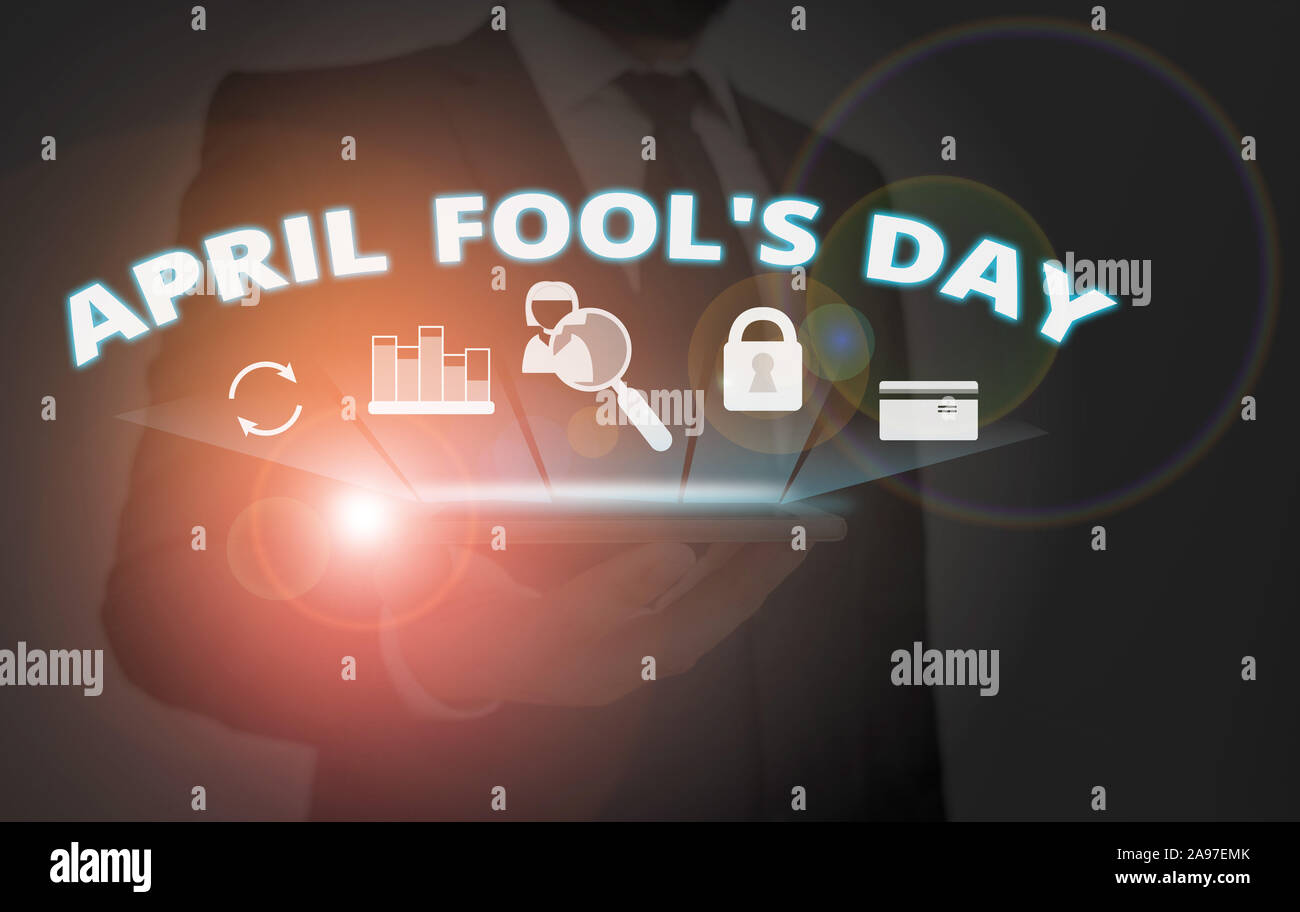 Writing note showing April Fool S Day. Business concept for Practical ...