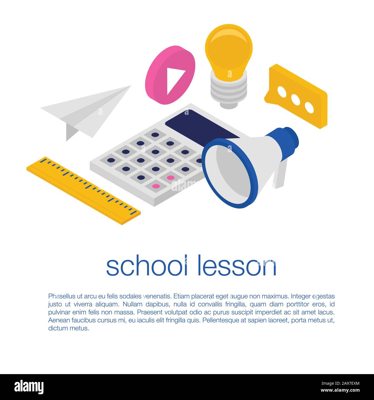 School lesson concept banner, isometric style Stock Vector Image & Art ...