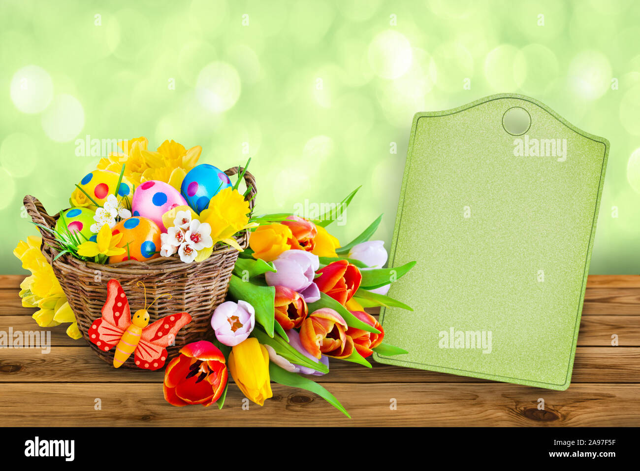 Easter decorations background Stock Photo - Alamy
