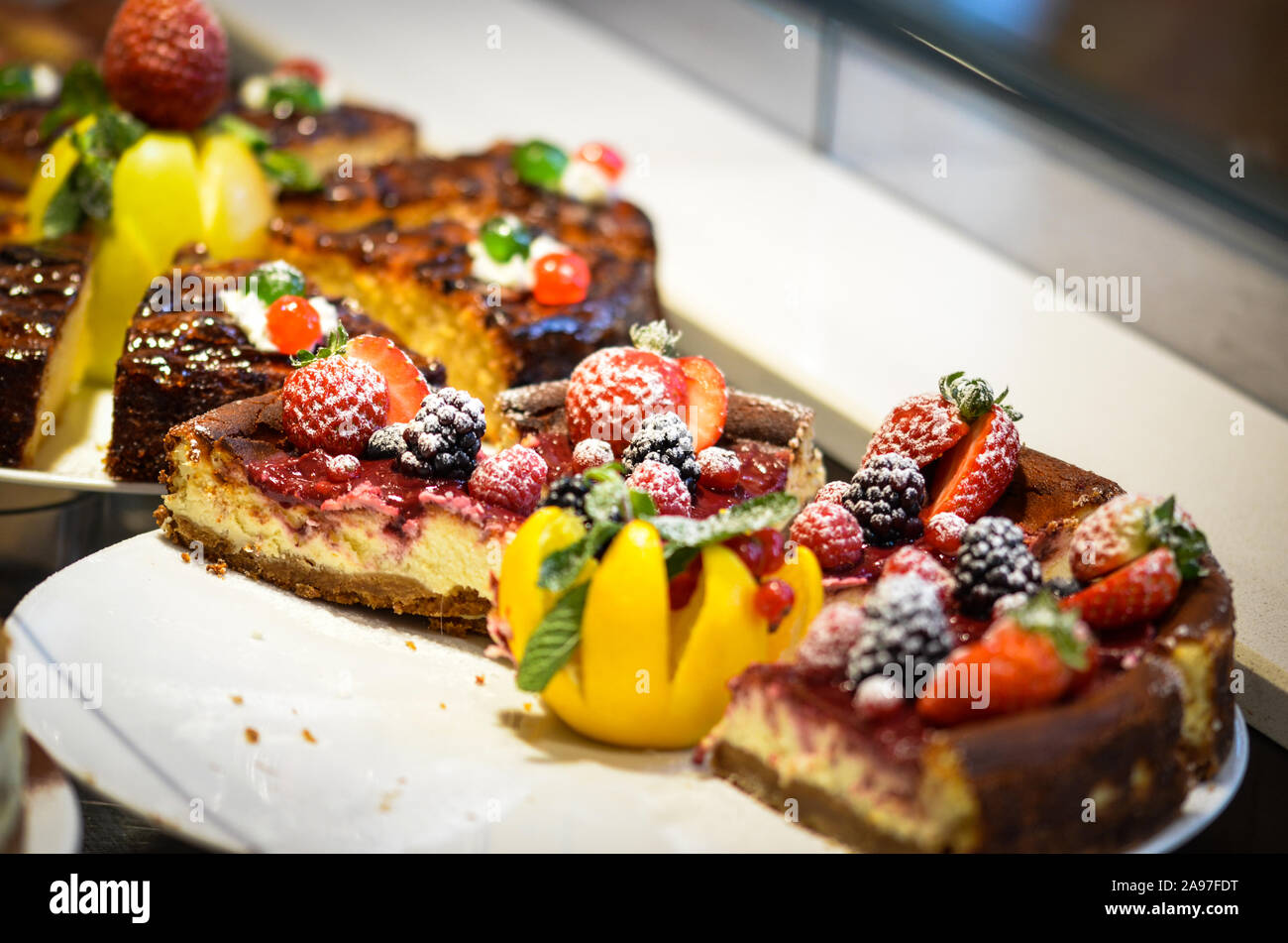 tasty mini cakes with fresh ingredients & fruits Stock Photo - Alamy