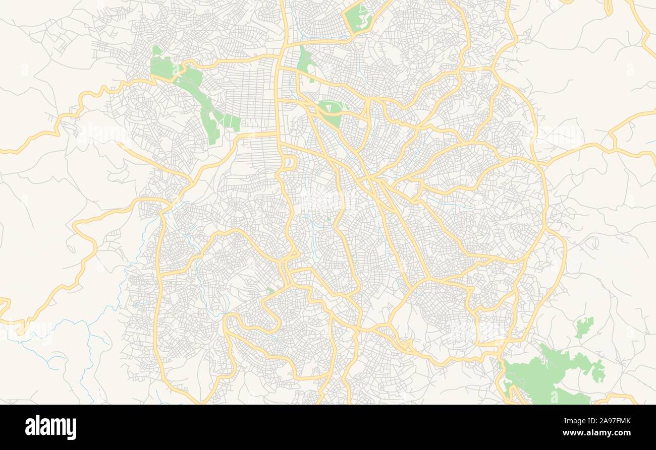 Printable street map of Butembo, DR Congo. Map template for business ...
