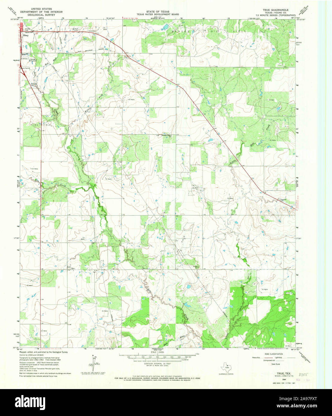 USGS TOPO Map Texas TX True 116730 1964 24000 Stock Photo - Alamy
