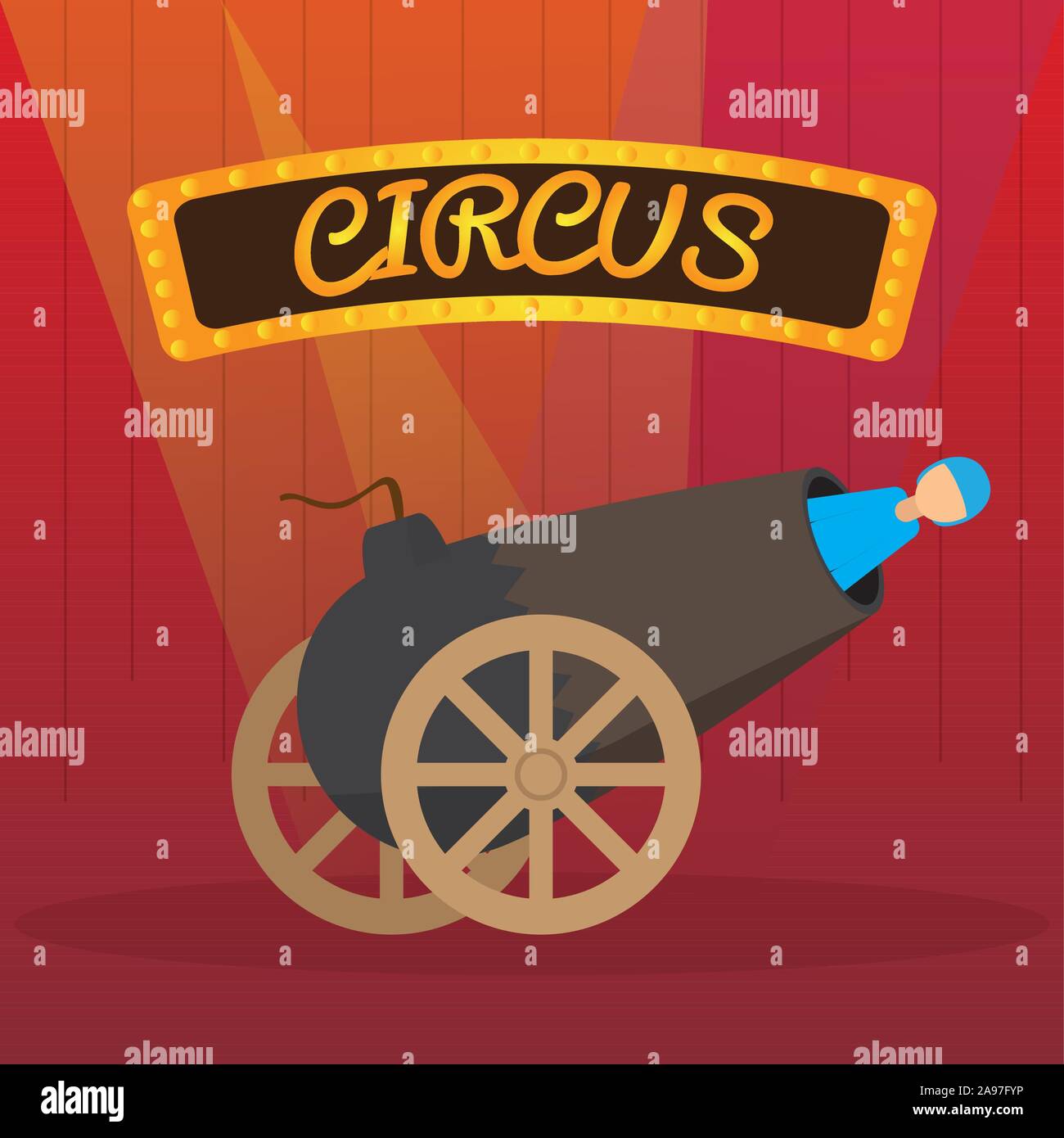 Bullet man image. Circus concept - Vector illustration Stock Vector ...