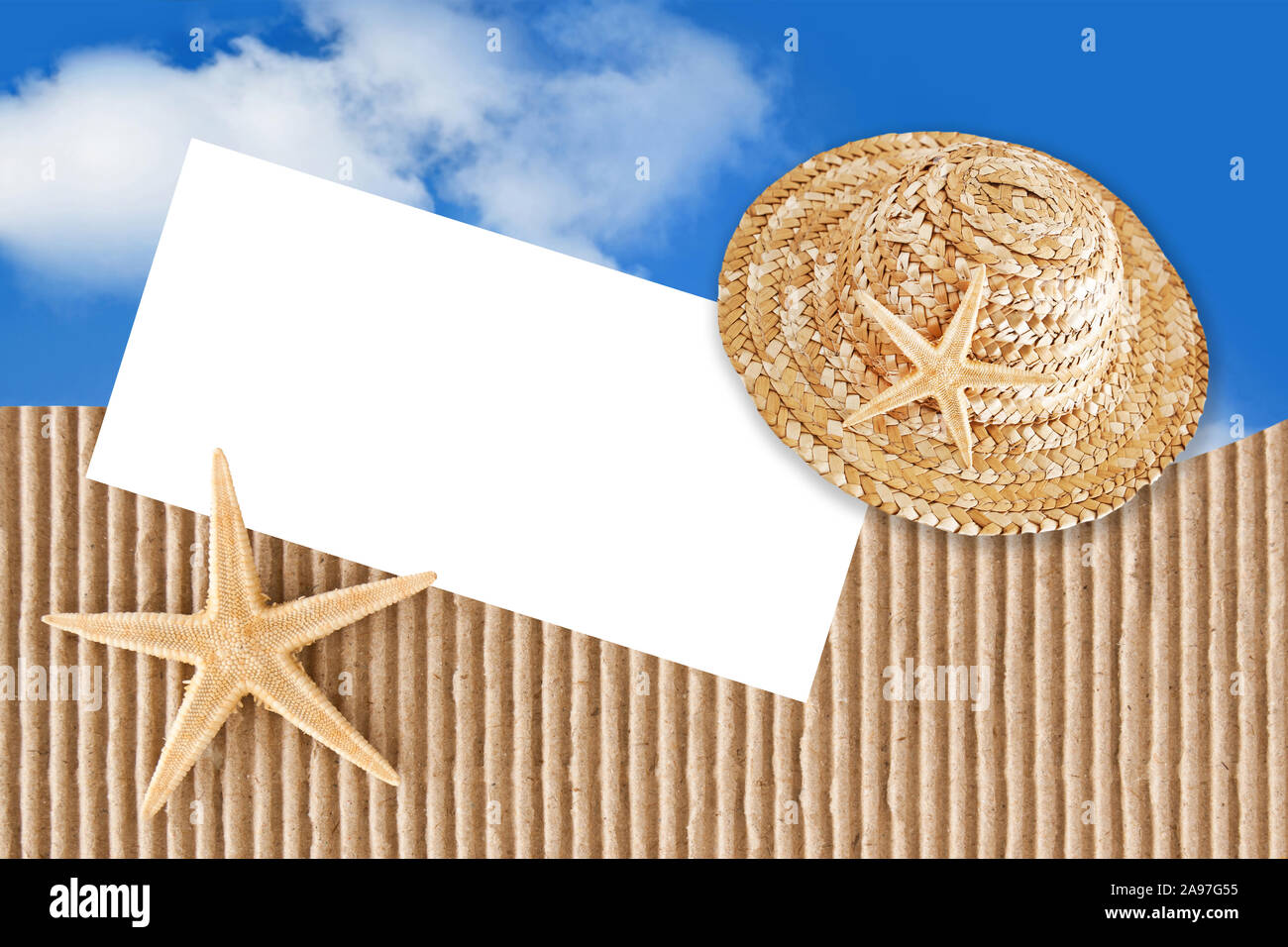 Beach decoration and label background Stock Photo - Alamy