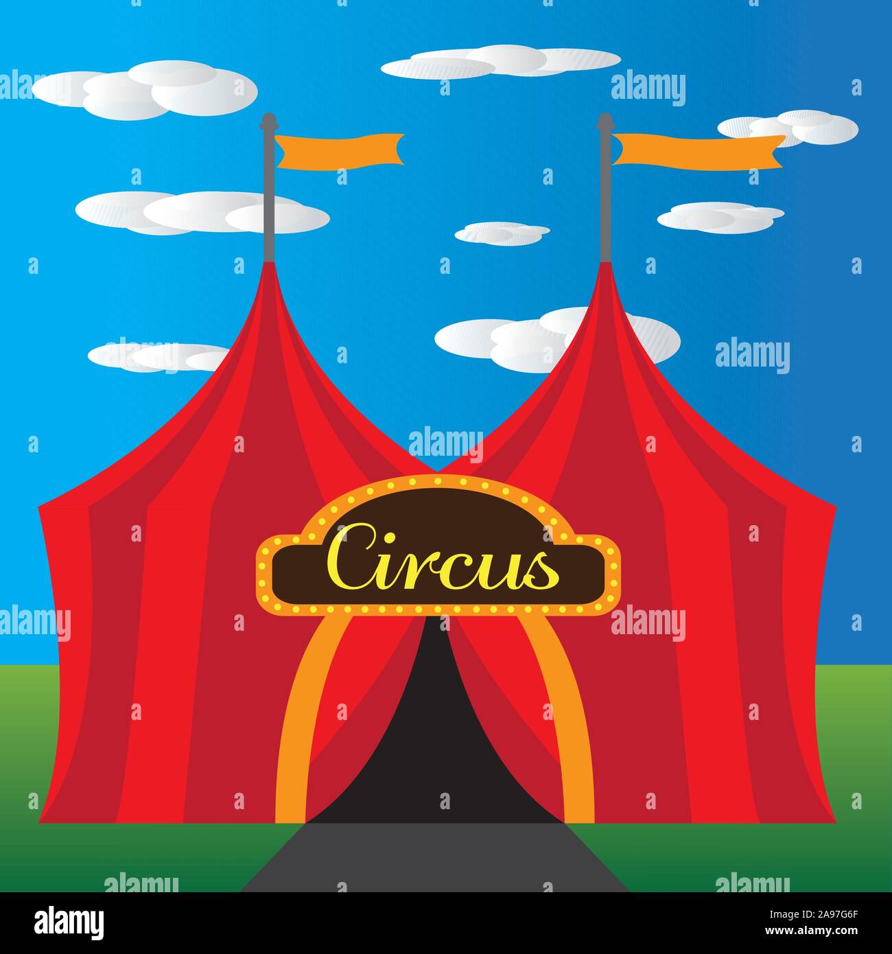 Big top illustration. Circus text - Vector illustration Stock Vector ...