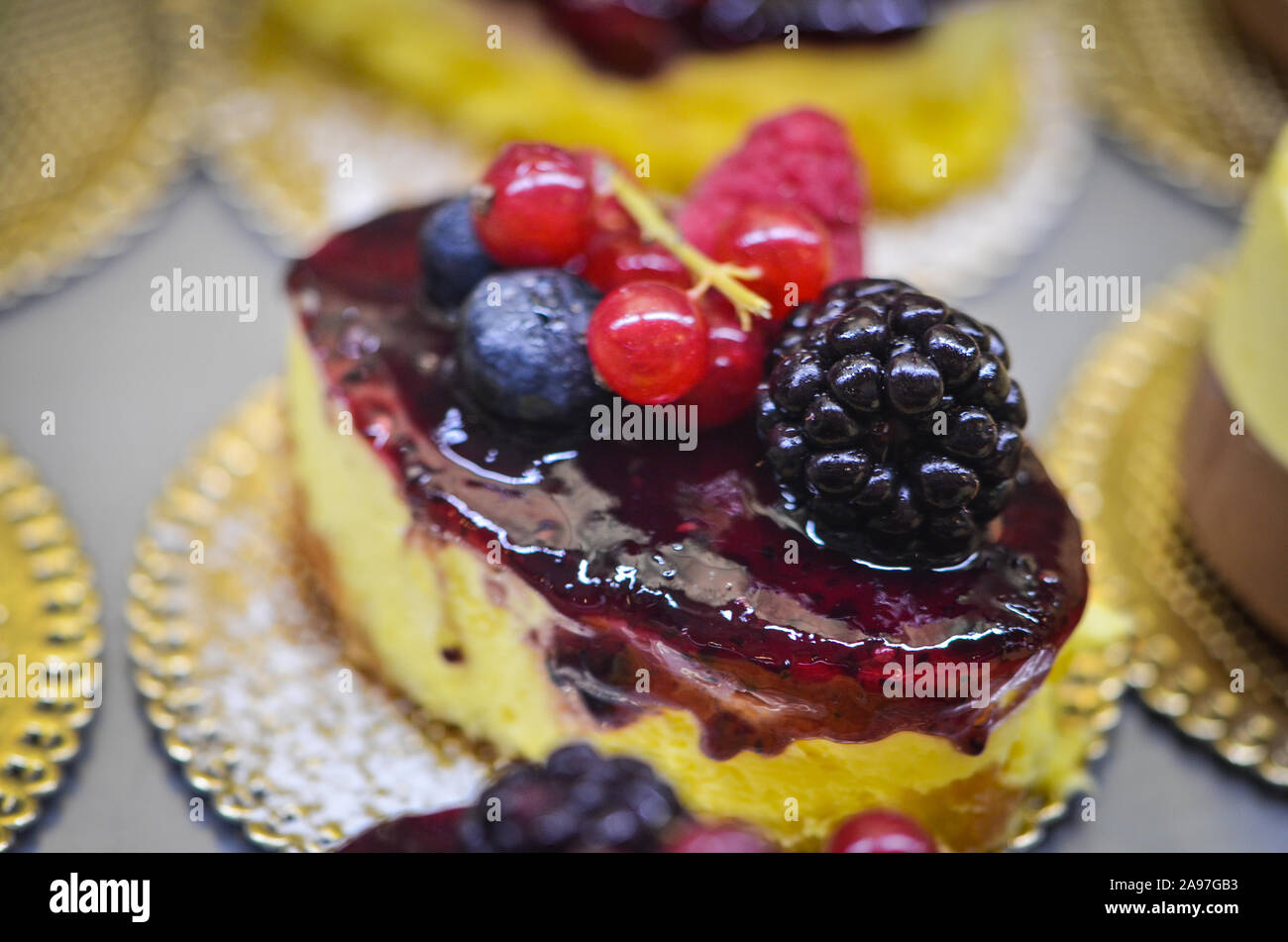 tasty mini cakes with fresh ingredients & fruits Stock Photo - Alamy