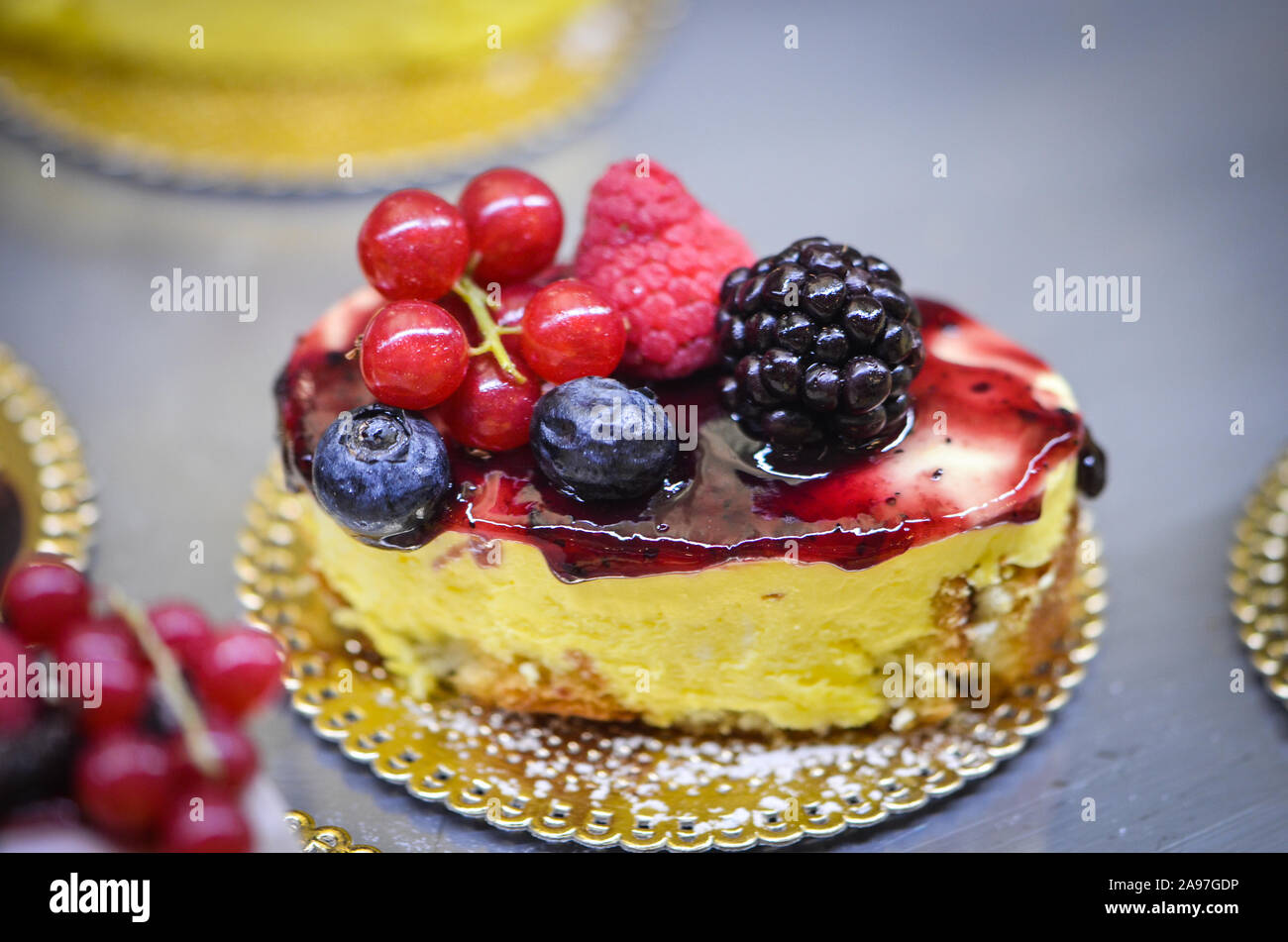 tasty mini cakes with fresh ingredients & fruits Stock Photo - Alamy