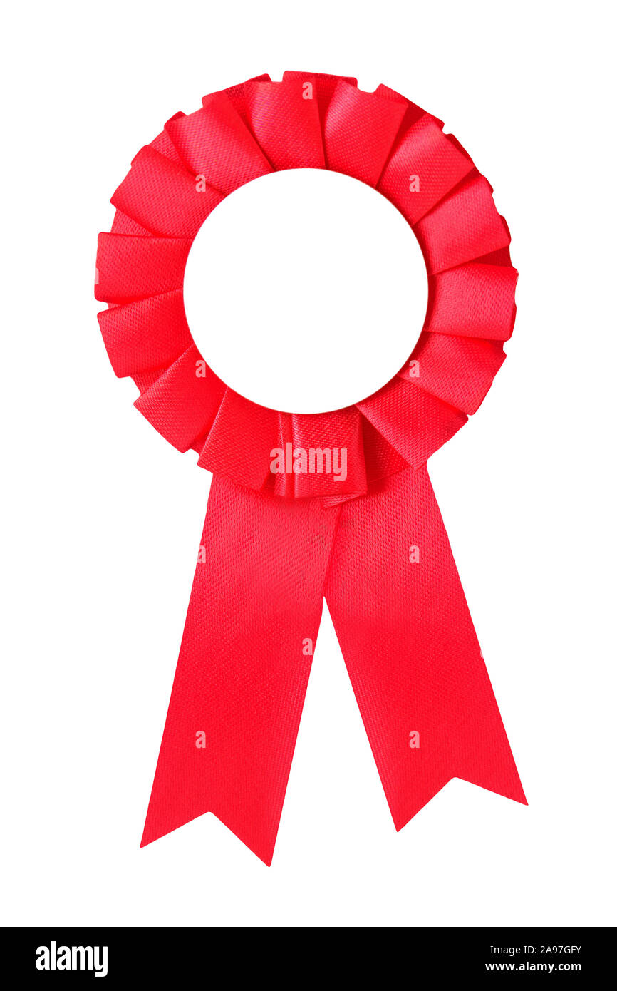 Red medal isolated against white background Stock Photo - Alamy