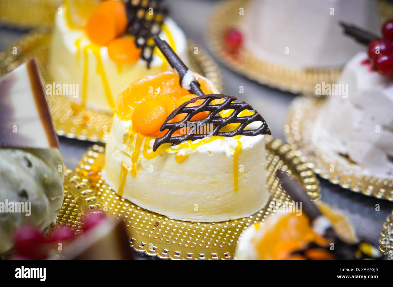 tasty mini cakes with fresh ingredients & fruits Stock Photo - Alamy