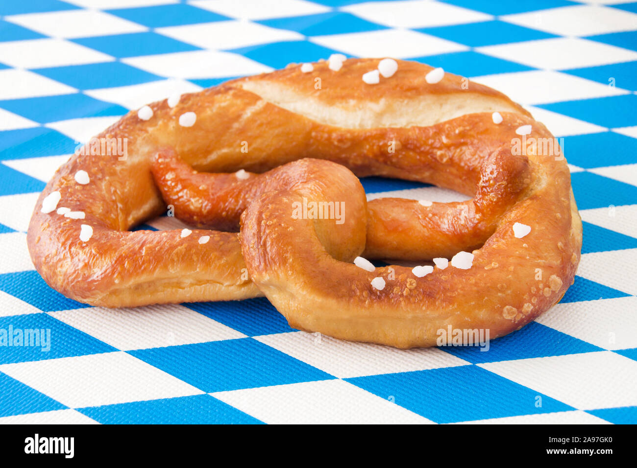 German Pretzel and Bavarian background Stock Photo - Alamy