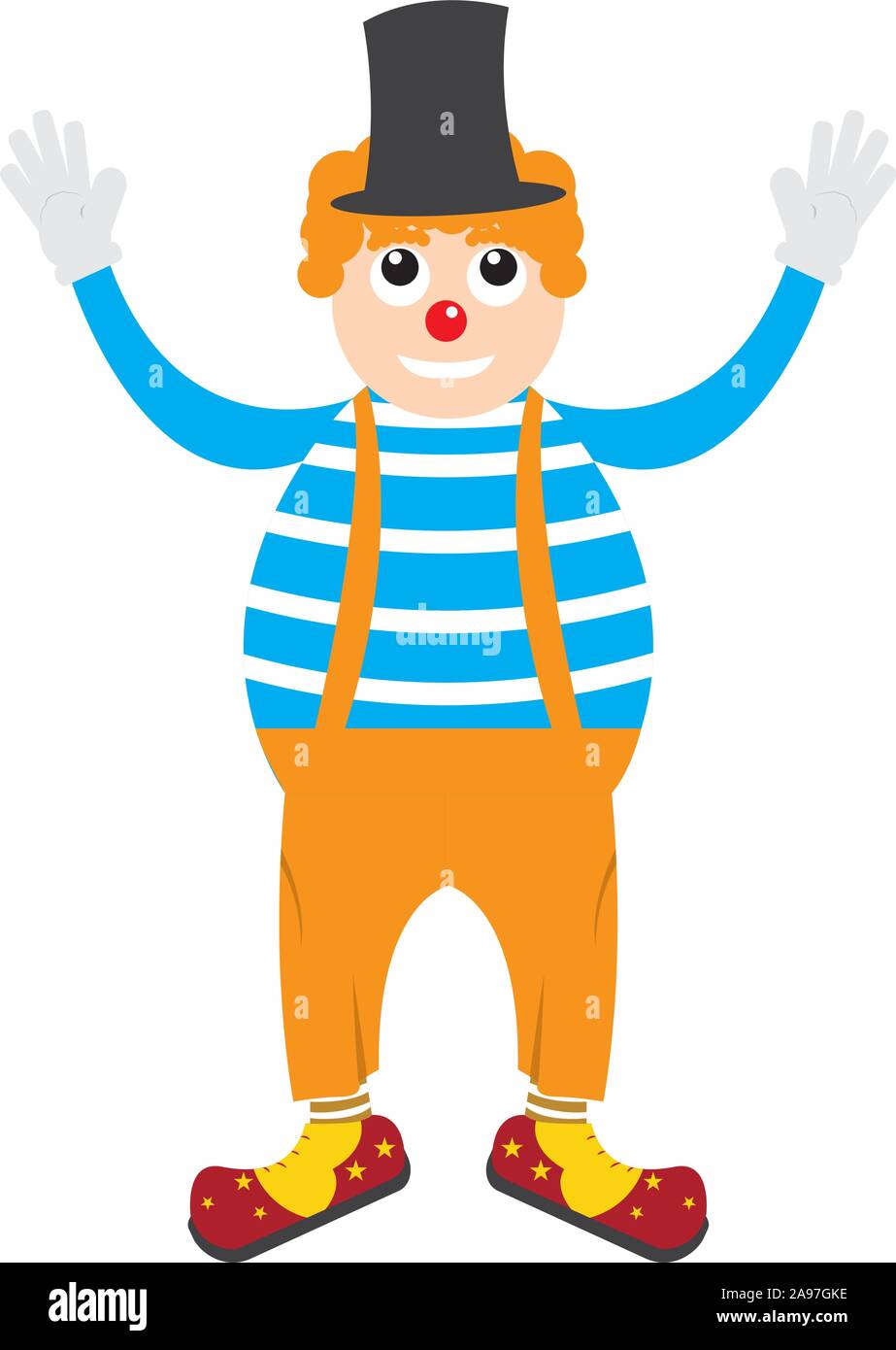 Isolated circus clown on a white background - Vector illustration Stock ...