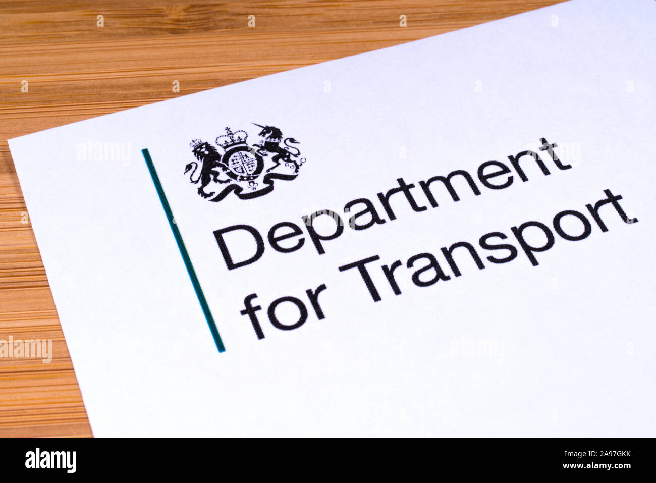 London, UK - March 12th 2019: Close-up of the logo of the Department ...