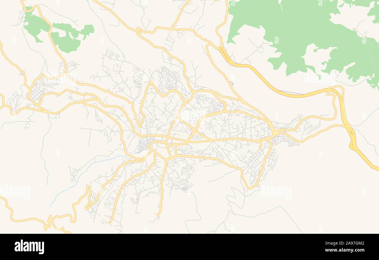 Printable street map of Medea, Algeria. Map template for business use ...