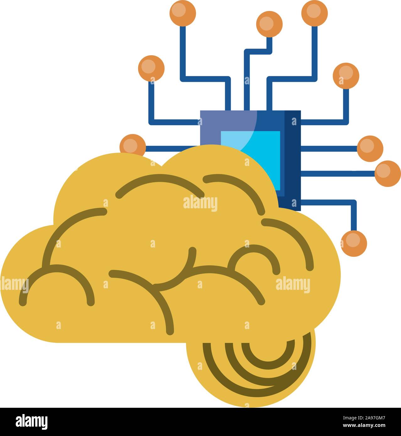 future brain icon design, Digital technology communication social media internet web and ...