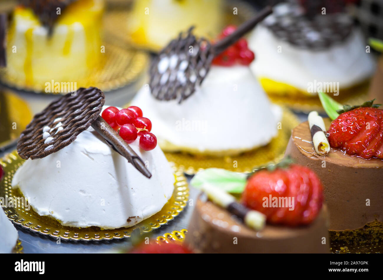 tasty mini cakes with fresh ingredients & fruits Stock Photo - Alamy