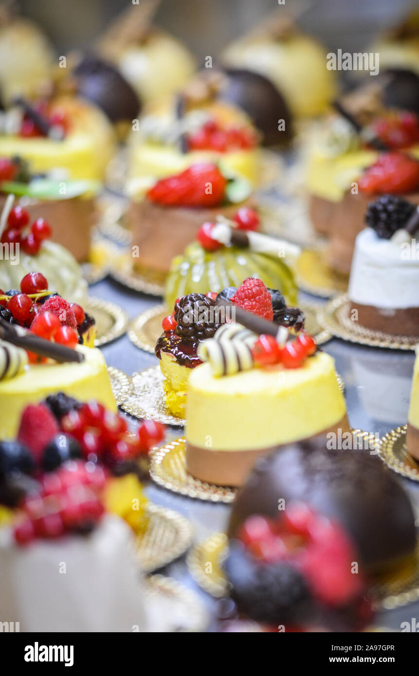 tasty mini cakes with fresh ingredients & fruits Stock Photo - Alamy