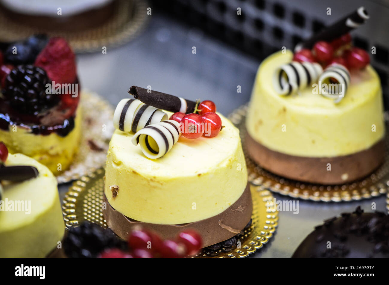 tasty mini cakes with fresh ingredients & fruits Stock Photo - Alamy