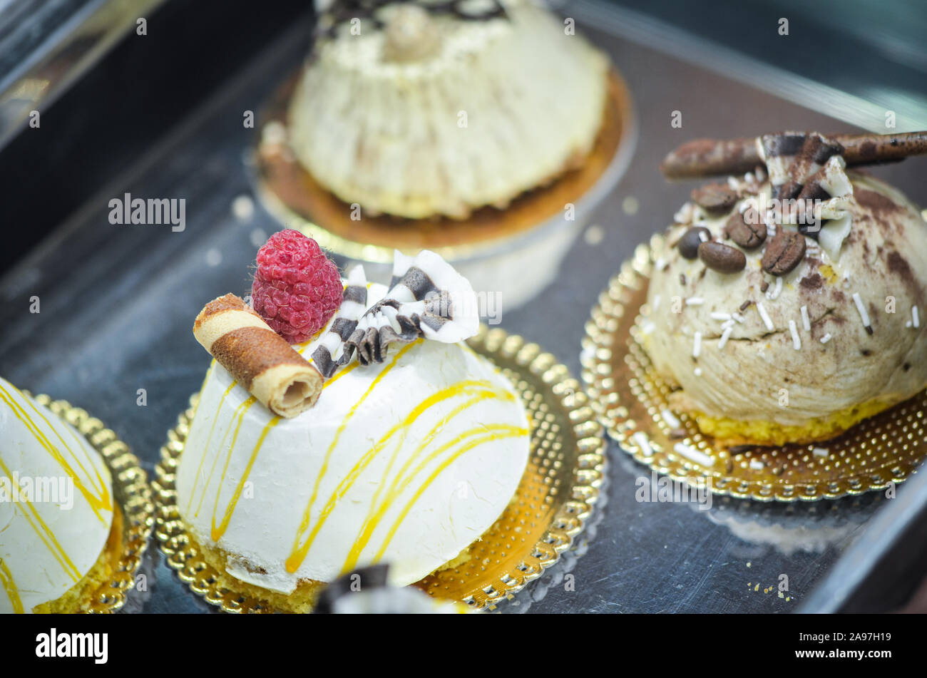 tasty mini cakes with fresh ingredients & fruits Stock Photo - Alamy